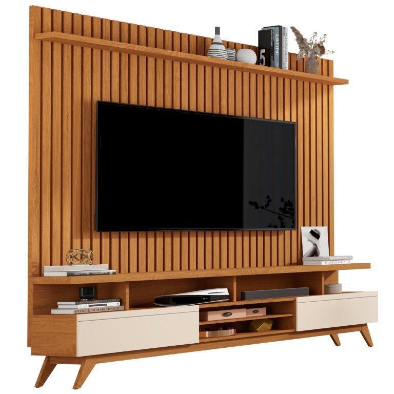 Rack + Painel VÊN Ripado Acabamento em Alto Relevo Pintura UV ...