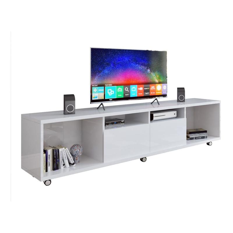 Rack Para Tv 60 Polegadas Altura 57 Cm Largura 220 Cm Com Rodas 2 ...