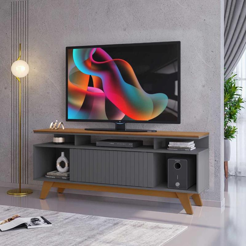 Rack Para Tv 60 Polegadas Luke Freijó Cinza Urbano Dj Móveis - DJ ...