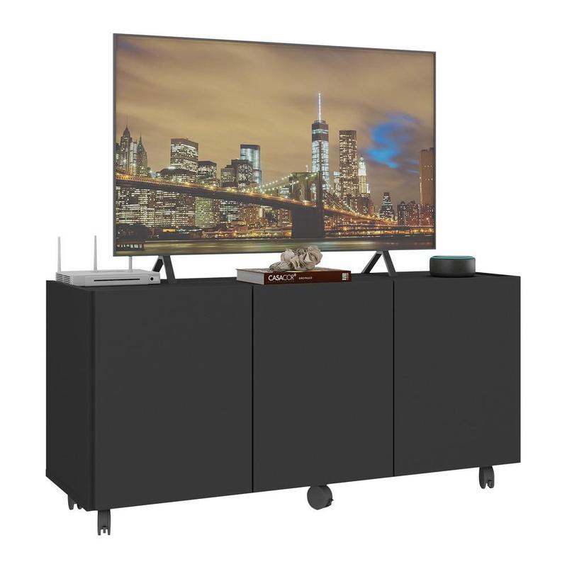 Rack para TV até 32 Polegadas com 3 Portas e Rodízios Multimóveis ...