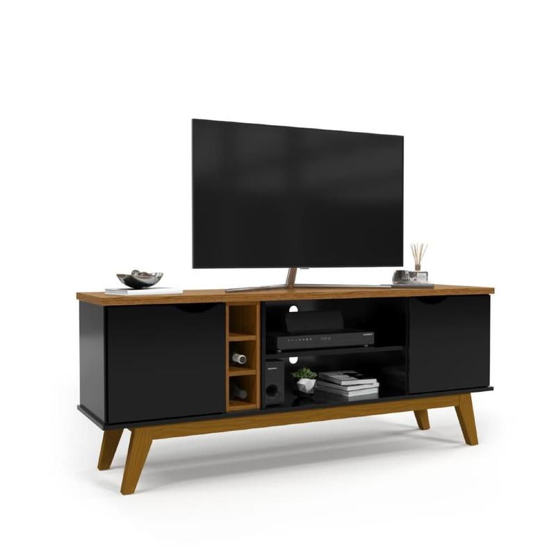 Rack Para TV Até 55" 2 Portas 1 Prateleira Adega Retrô Home - Patrimar ...