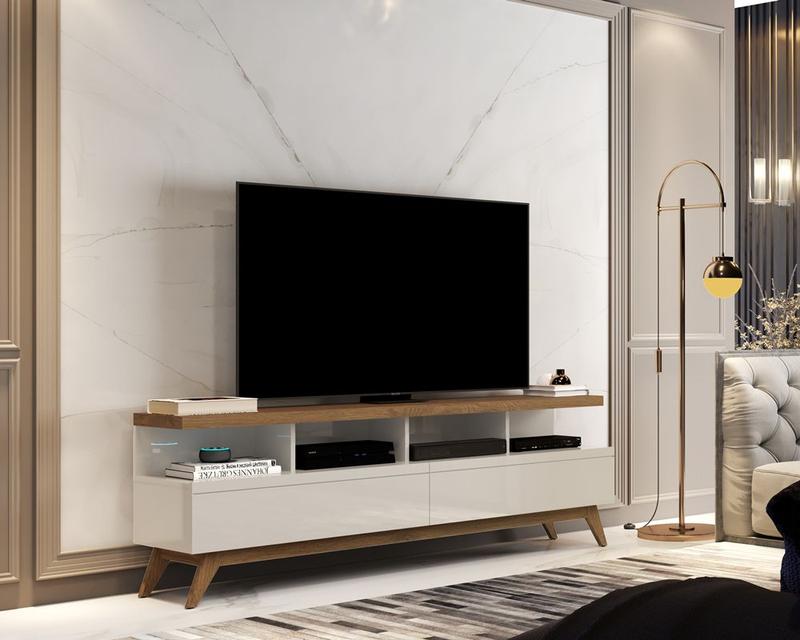 Rack Para TV Até 60" Vivare 1,6 Wood Giga - Off White/Nature - Giga ...