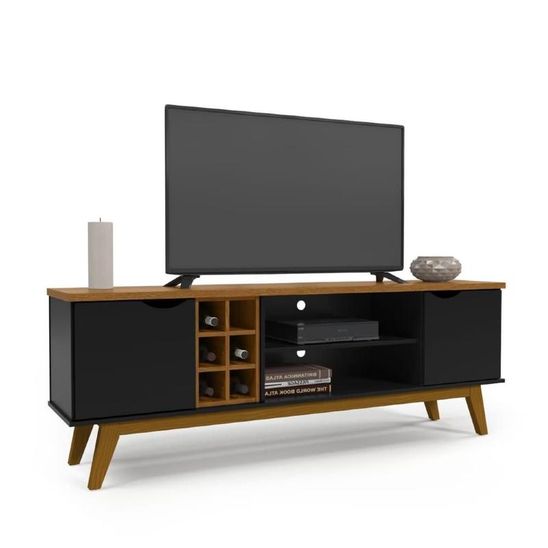 Rack Para TV Até 65" 2 Portas 1 Prateleira Adega Retrô Home - Patrimar ...