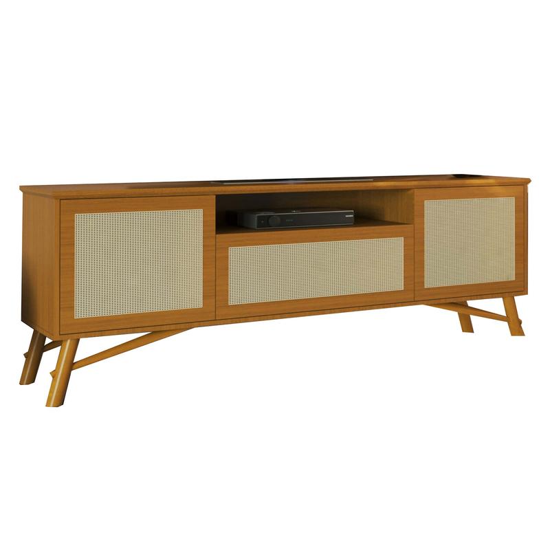 Rack para TV até 75 Polegadas 3 Portas Darin Cor Cedro - Estrela Móveis ...