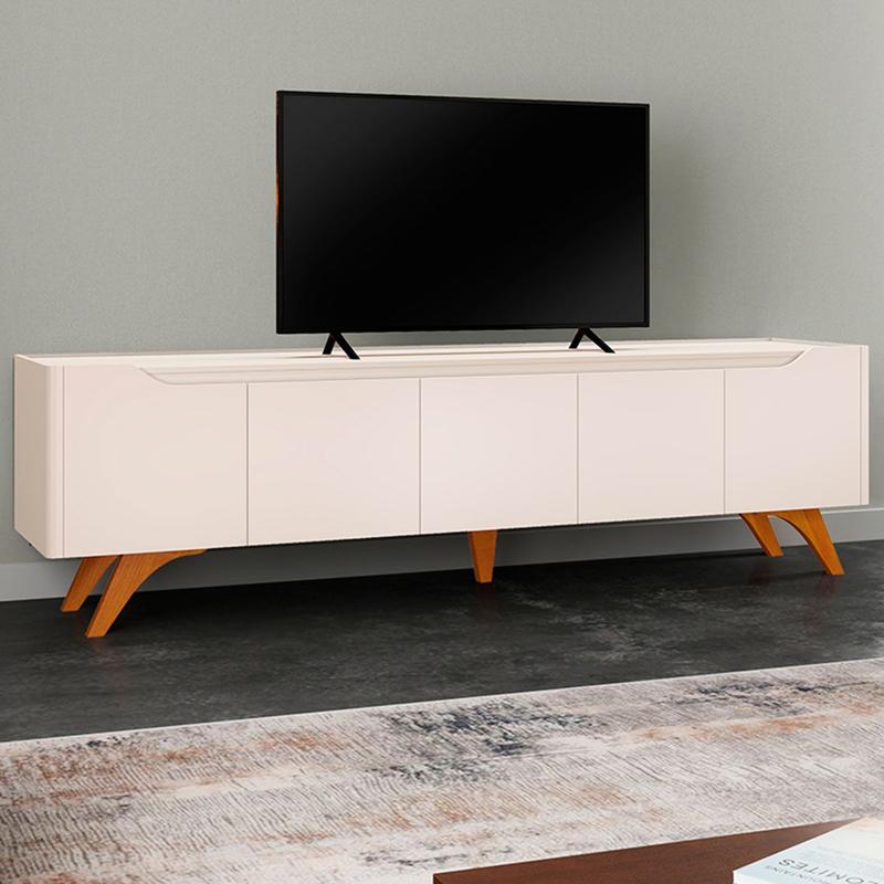 Rack para TV Até 75 Polegadas Grécia 4 Portas 1 Gaveta Off White - Mavaular - Rack - Magazine Luiza