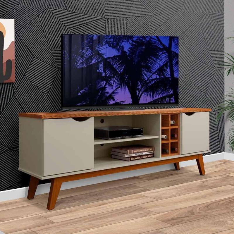 Rack para TV Off White Cumaru Prism Patrimar - Rack - Magazine Luiza