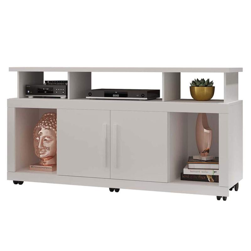 Rack para TV Star Borsari até 50 Polegadas 2 Portas Cor Branco ...