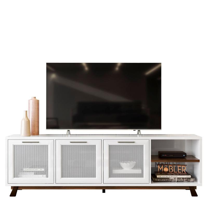 Rack para TVs até 75 Polegadas Ozi Palisandro Branco - Möbler - Rack - Magazine Luiza