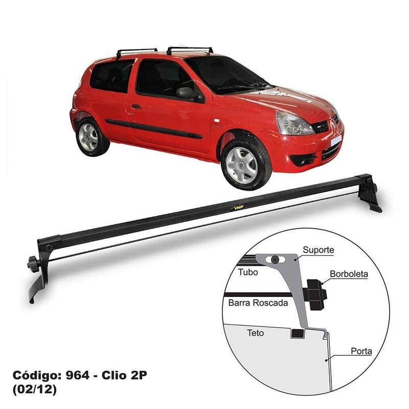 Rack Renault Clio 2 portas 2001 a 2012 Fixa na Porta - VHIP - Rack ...
