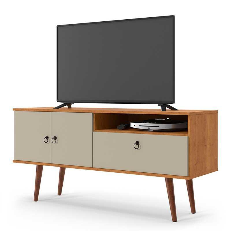 Rack Retrô Para TV 46 Polegadas 137cm Topázio Patrimar Cinamomo/Off ...