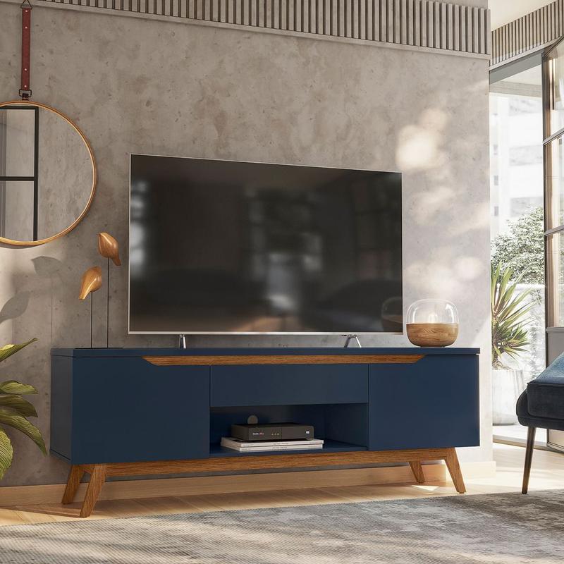 Rack Retrô Tóquio para Tv de até 55 Polegadas Azul Navy - Olivar Móveis ...