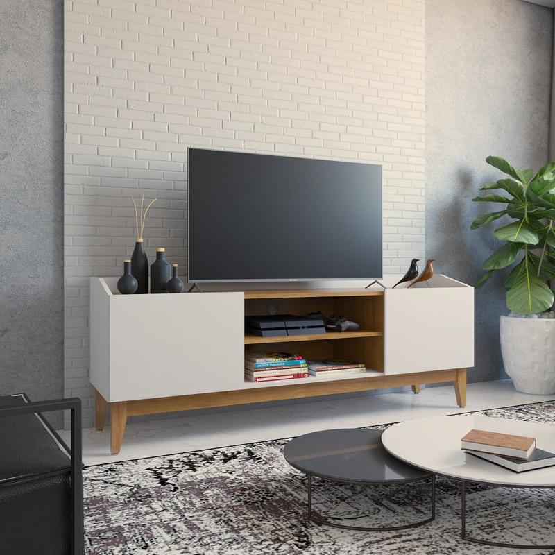 Rack Sala Aneto para TV até 55 Polegadas c/ Pés de Madeira - DOCELAR ...