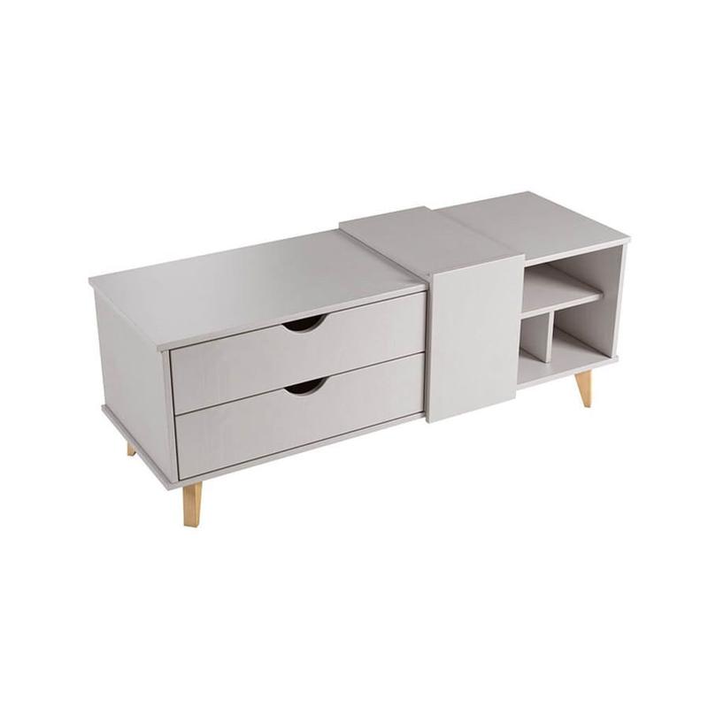 Rack Sarin 120cm C/ 2 Gavetas Basalt Cinza Textura - Falkk - Rack ...