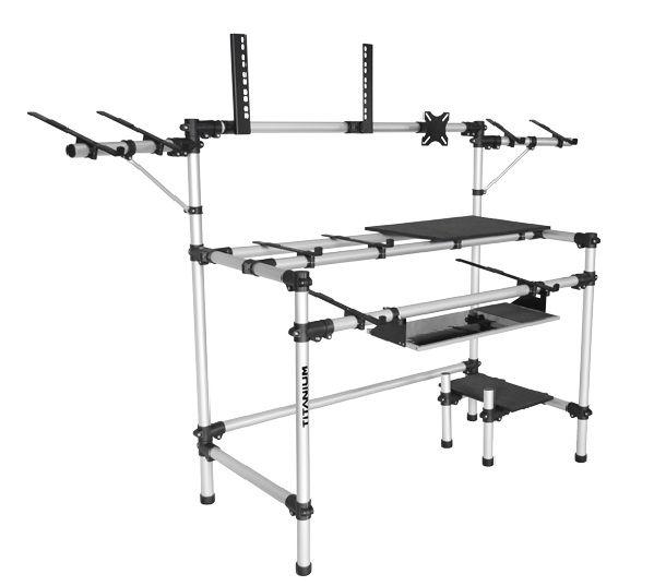 Rack Suporte Titanium RS120 P/ Produtor, Estudio, DJ. Acomoda: Teclado ...