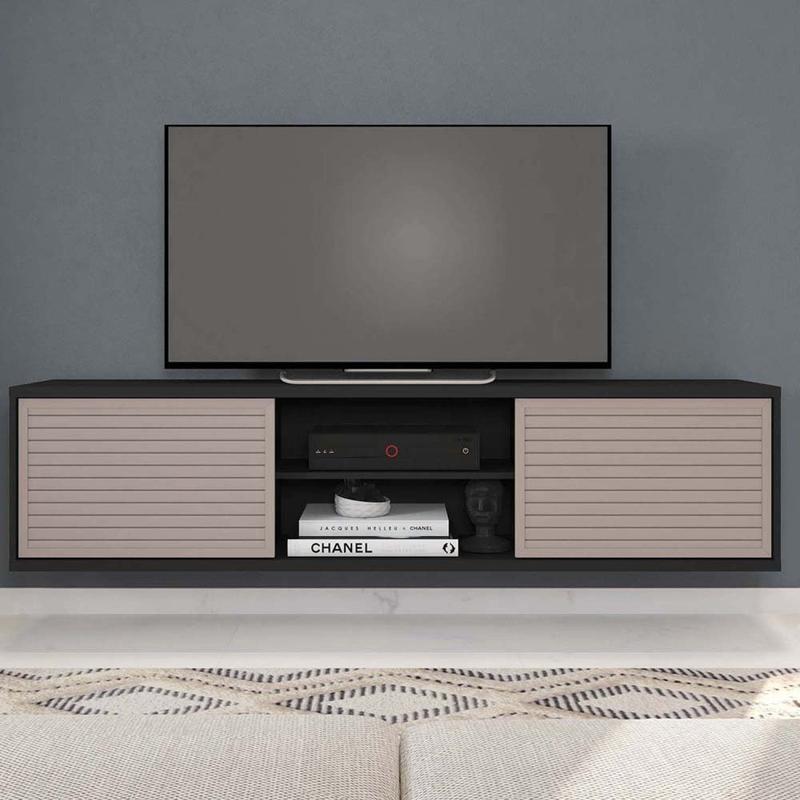 Rack Suspenso para TV até 72 Polegadas 180cm em BP Porta Pier Multiverso Espresso Móveis - Rack ...