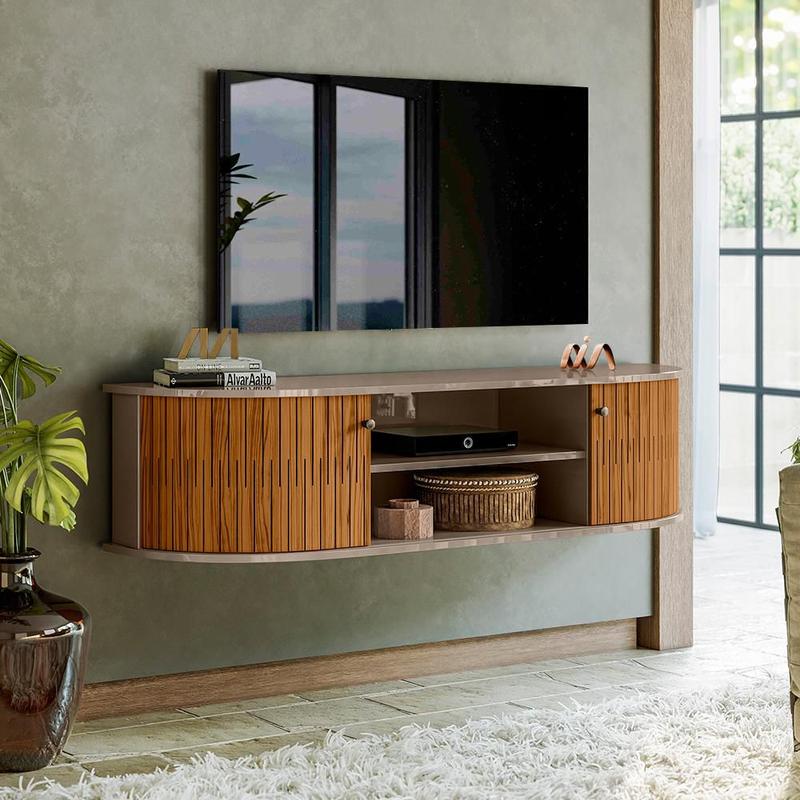 Rack Suspenso Ripado Tv Até 60 Polegadas Fendi Naturale Modena Madetec ...