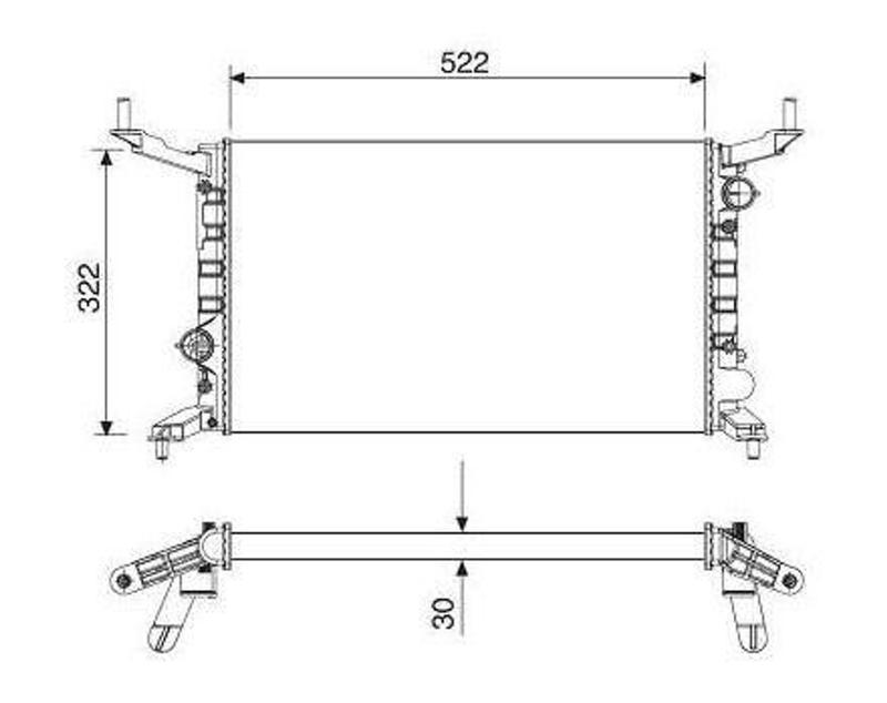 Radiador agua visconde gm celta 06 ( motor 1.0, 1.4 ) prisma 06 ( motor ...