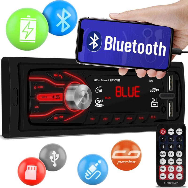 Rádio Automotivo 5566 Bluetooth MP3 Player 1 Din FM 2 USB Carrega Celular Uber 99 Taxi - Prime ...