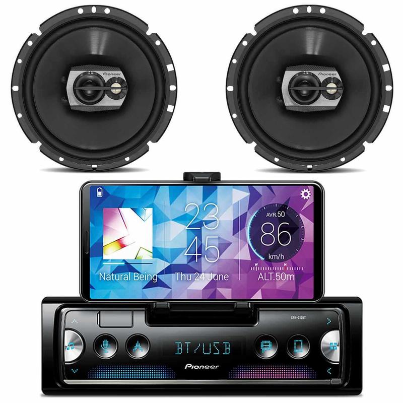 Rádio Automotivo Pioneer Som Bluetooth MP3 Player Smart Sync Android ...