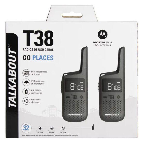 Radio Comunicador Talkabout 32KM T38BR Preto Motorola - Rádio ...