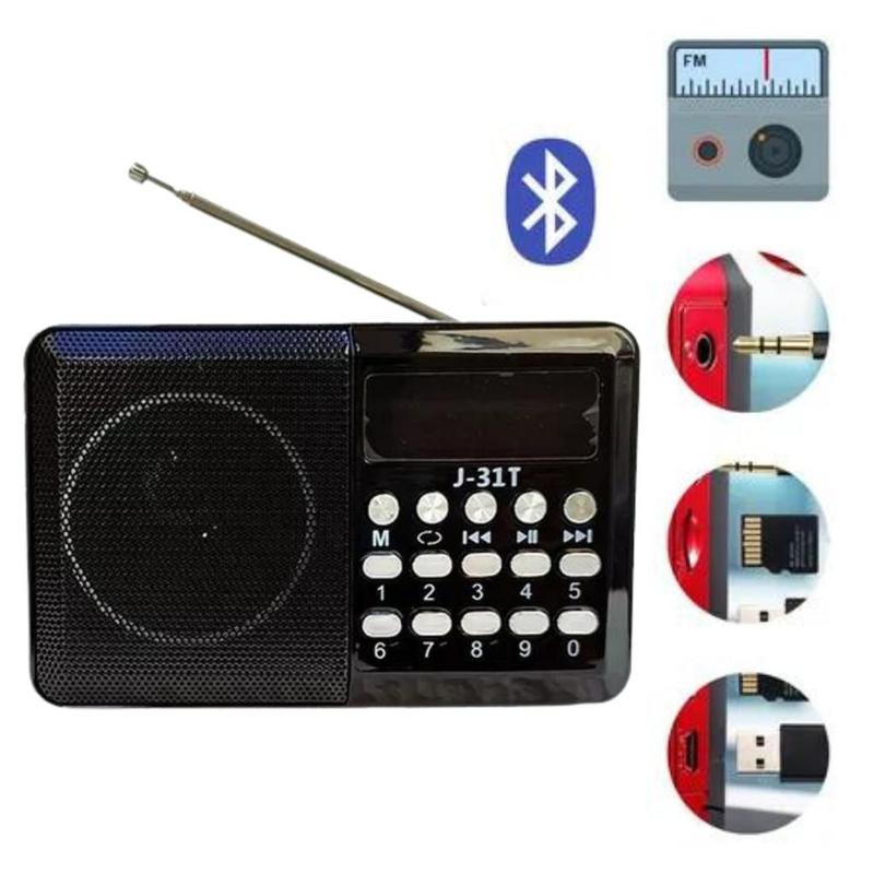 Radio De Bolso Bluetooth Fm Portátil Entradas USB P2 Pen Drive Cartão ...
