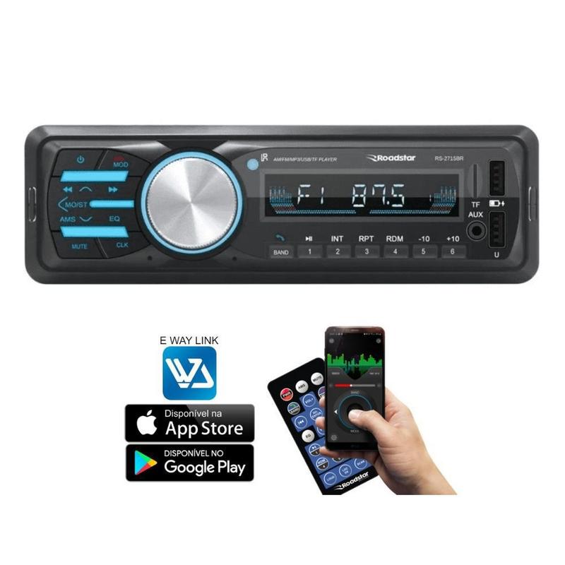 Rádio de Carro Bluetooth Som Automotivo 1 Din Slim USB SD FM MP3 ...