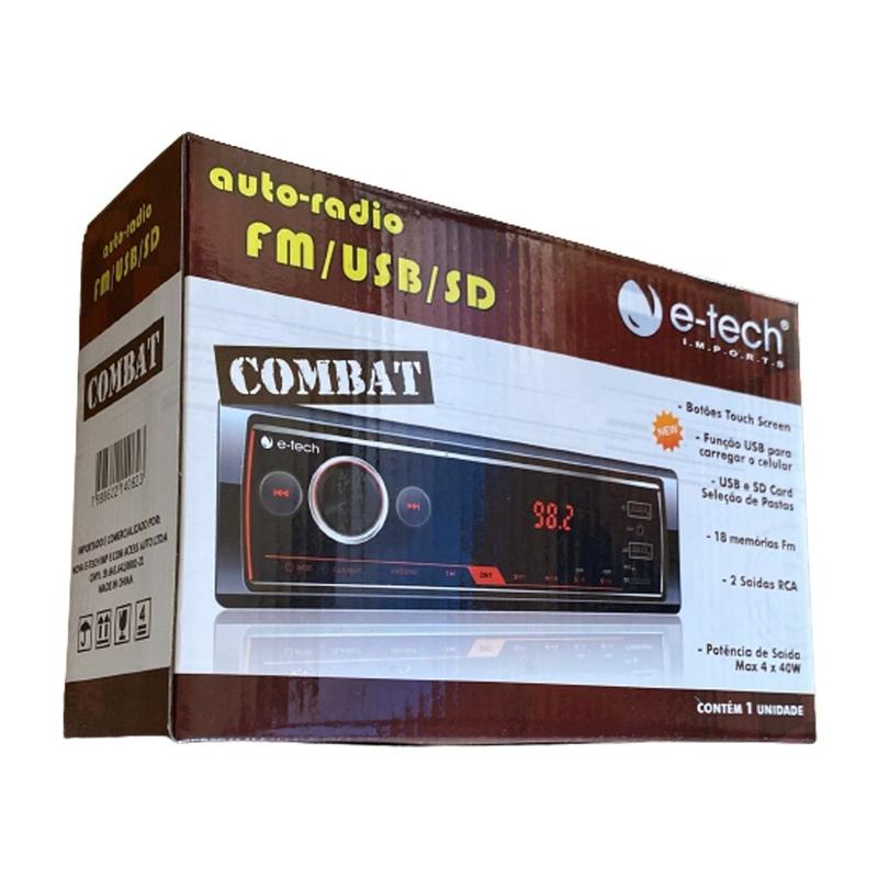 Radio Et-mp3 03 Combat + Controle Longa Distancia - E-TECH - Som Automotivo - Magazine Luiza