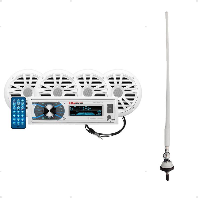 Rádio FM AM Multimidia + Antena Som Barco Bluetooth USB - Boss Audio ...