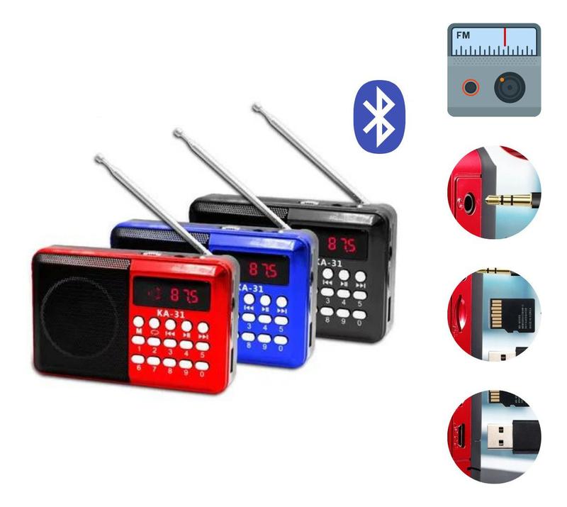 Radio Fm Portátil Digital Mini Bluetooth Recarregável - IMP - Rádio ...