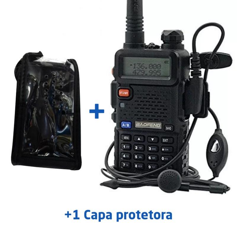 Radio Ht Uv-5r Dual Band(uhf+vhf) Baofeng + Fone + Capa Proteçao ...
