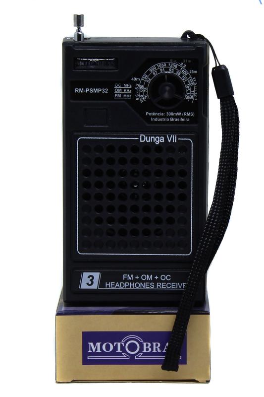 Rádio Motobras 3 Faixas - Portátil - Pilha E Força com fone de ouvido ...