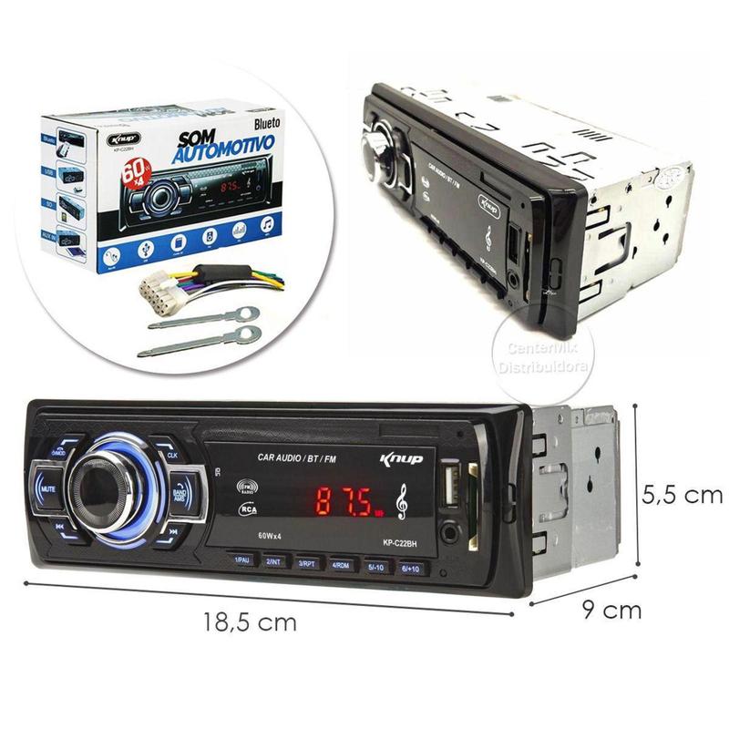 Radio mp3 automotivo kp-c22bh - KNUP - Som Automotivo - Magazine Luiza
