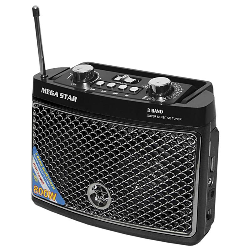 Rádio Portátil AM / FM / SW MegaStar RX-751BTN 800 watts P.M.P.O com ...