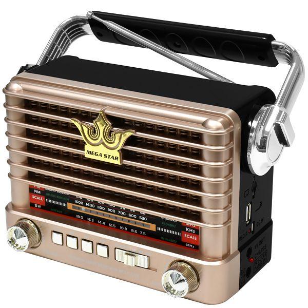 Radio Portatil AM/FM/SW Megastar RX358BTG2 600 Watts P.M.P.O com ...