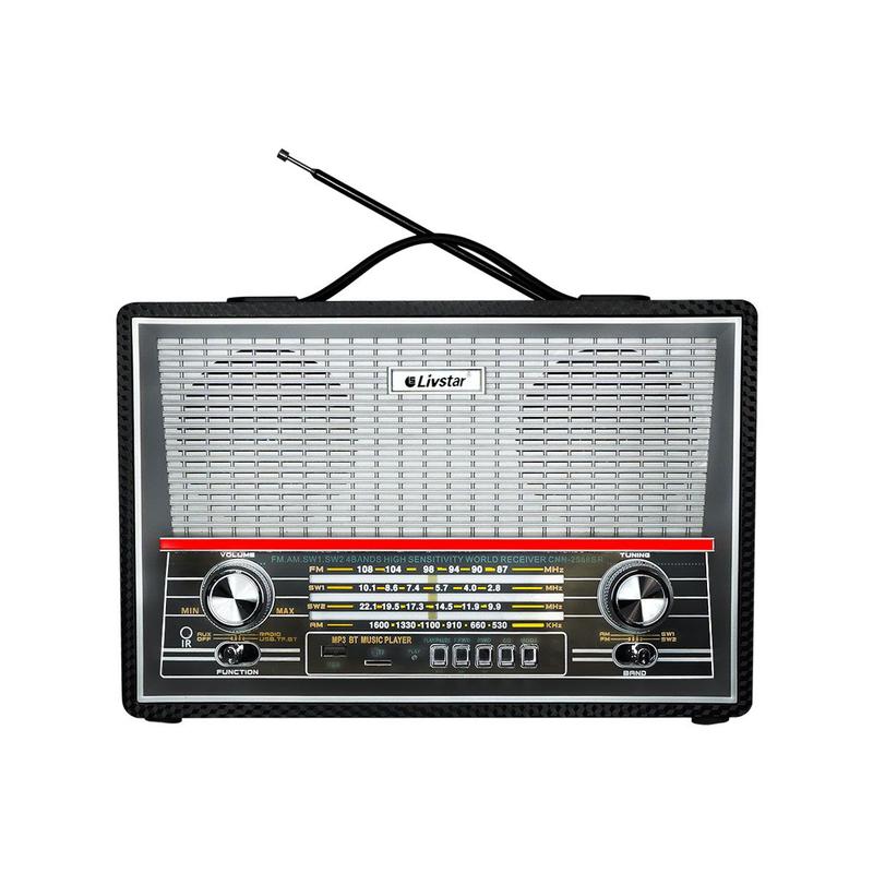 Radio Portatil Retro Com 4 Bandas Am Fm Sw - Livstar - Rádio Portátil ...