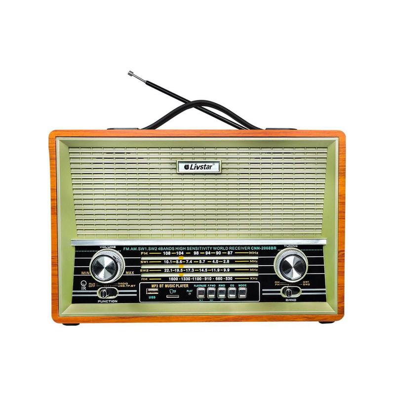 Radio Portatil Retro Com 4 Bandas Am Fm Sw Livstar - Rádio Portátil ...