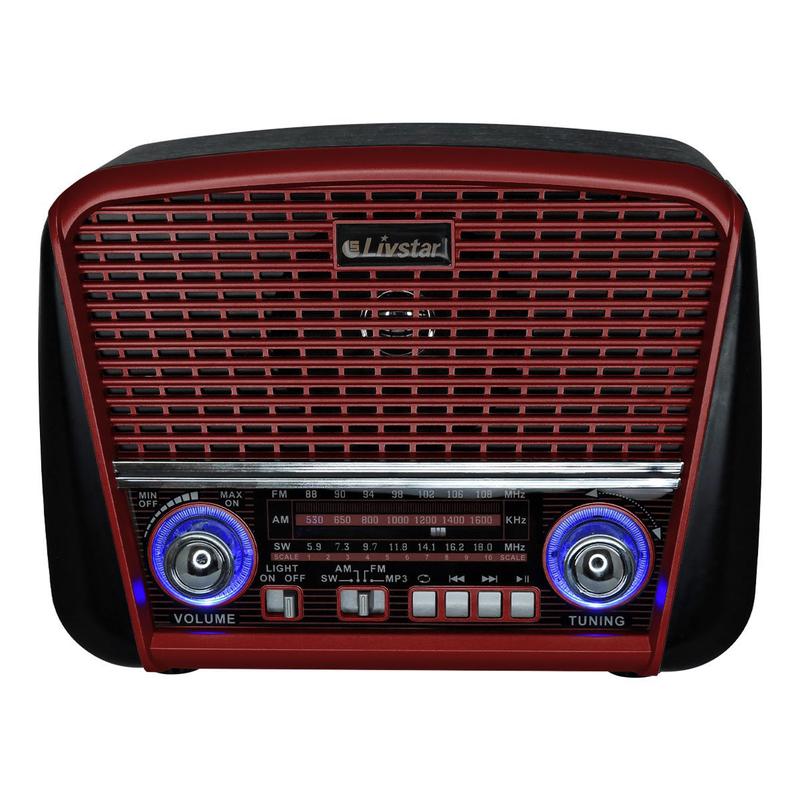 Radio Portátil Retro Com Bluetooth e alça - Livstar - Rádio Portátil ...