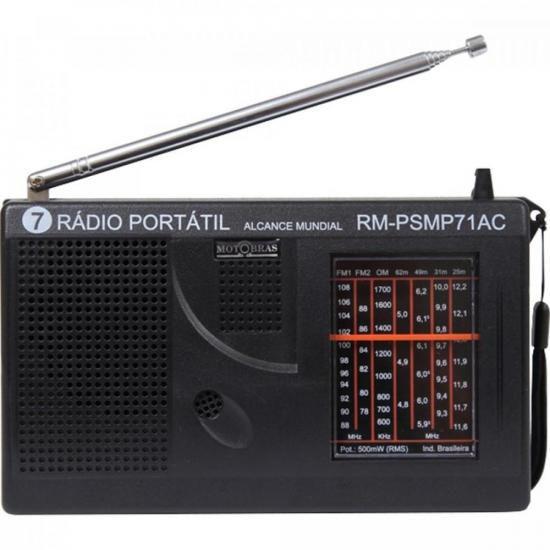 Radio Portil RM-PSMP71AC Preto Motobras - Rádio Portátil - Magazine Luiza