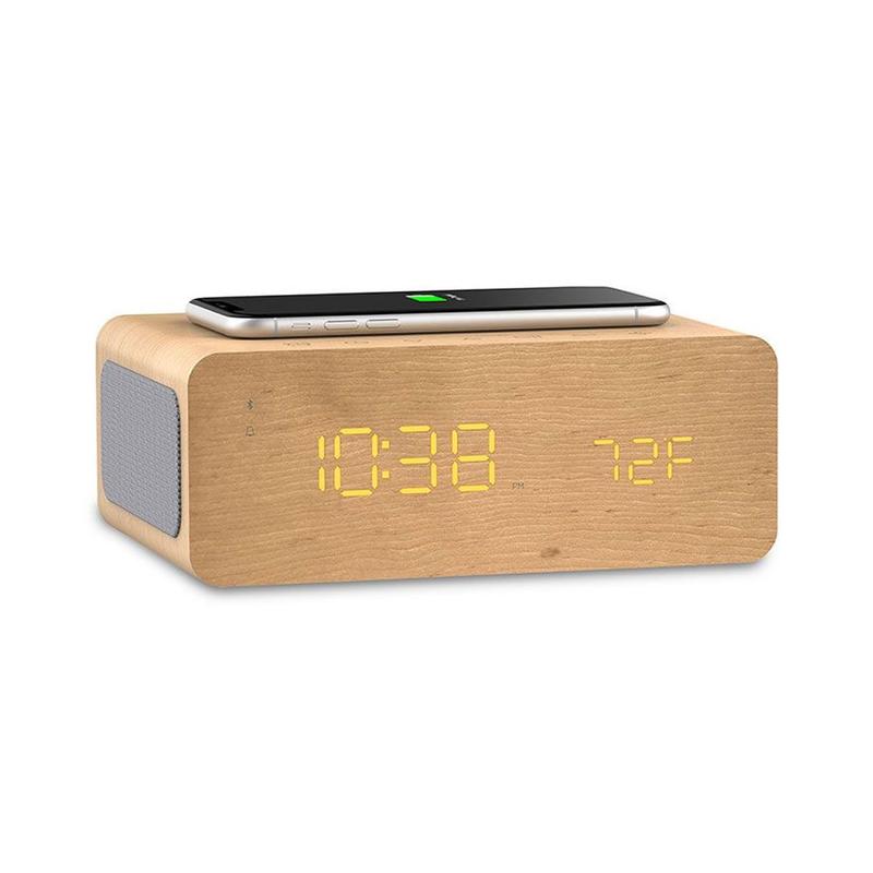 Rádio Relógio com Carregador QI e Bluetooth Ion Charge Time Natural ...
