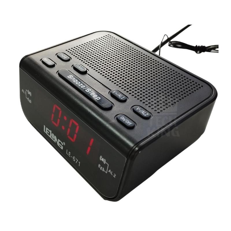 Rádio Relógio Digital Mesa Com Alarme Lelong Le-671 110/220v - Rádio ...