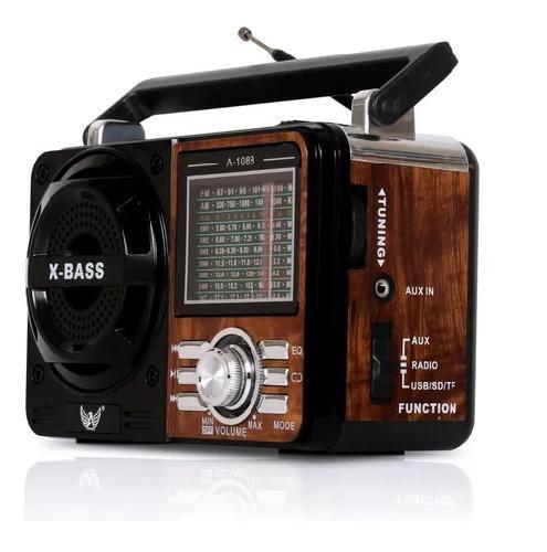 Radio Retro Bluetooth AM FM USB SD Recarregável Portátil XBass ...