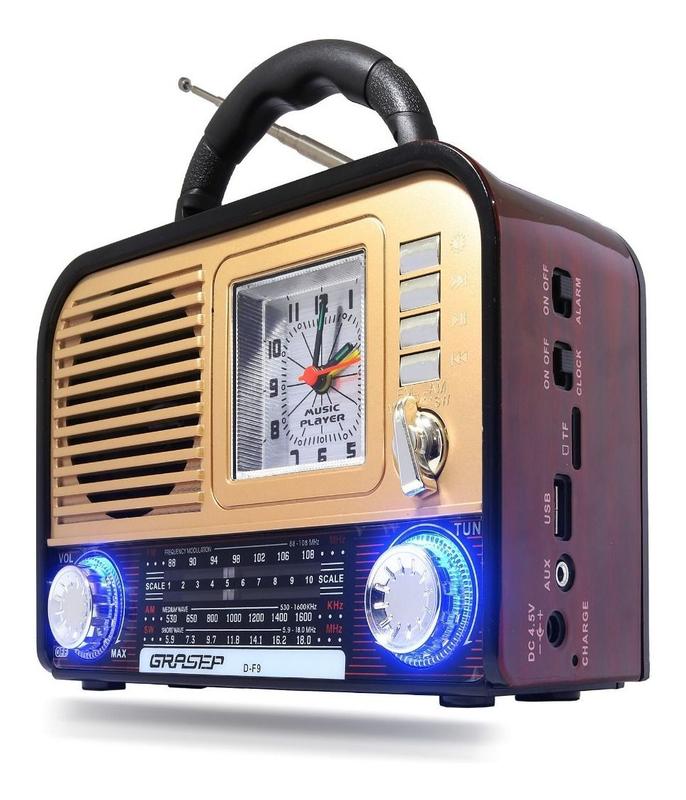 Radio Retro Grasep Com Bluetooth AM/FM/SW USB MP3 d-f9 - Knup - Rádio ...