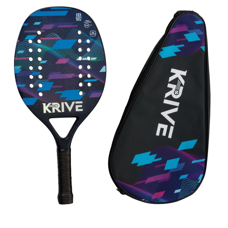 Raquete De Beach Tennis Carbono 3K Profissional Com Capa - Krive ...