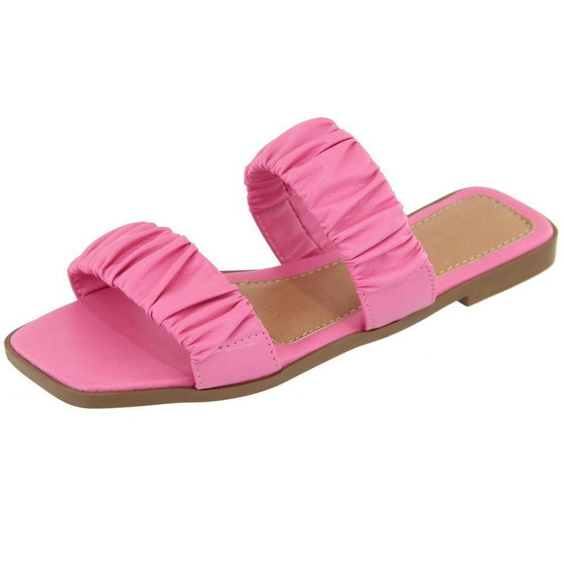 Rasteira Feminina Basica com Tiras Detalhadas e Bico Quadrado - AUTEM ...