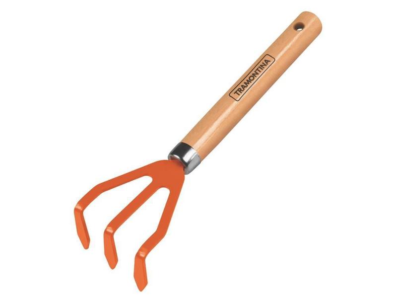 Rastelo ancinho metalico 3 dentes com cabo de madeira tramontina ...