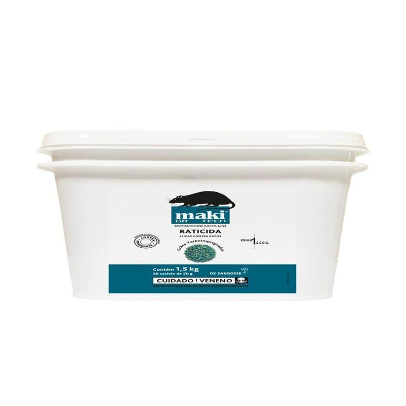 Raticida Maki GR Tech De Sangosse 1,5Kg Embalagem com 60 Unidades de 25g cada - Produtos de ...