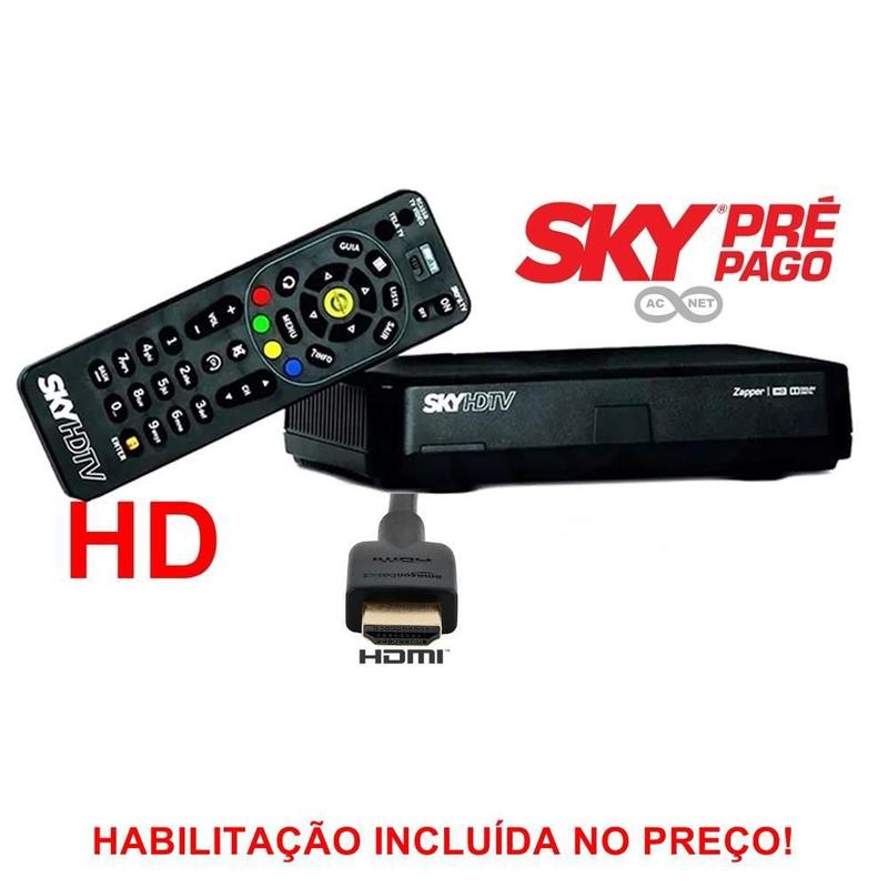 Receptor Hd Hd Sky Pre Pago Flex Com Habilitação - Receptor - Magazine ...
