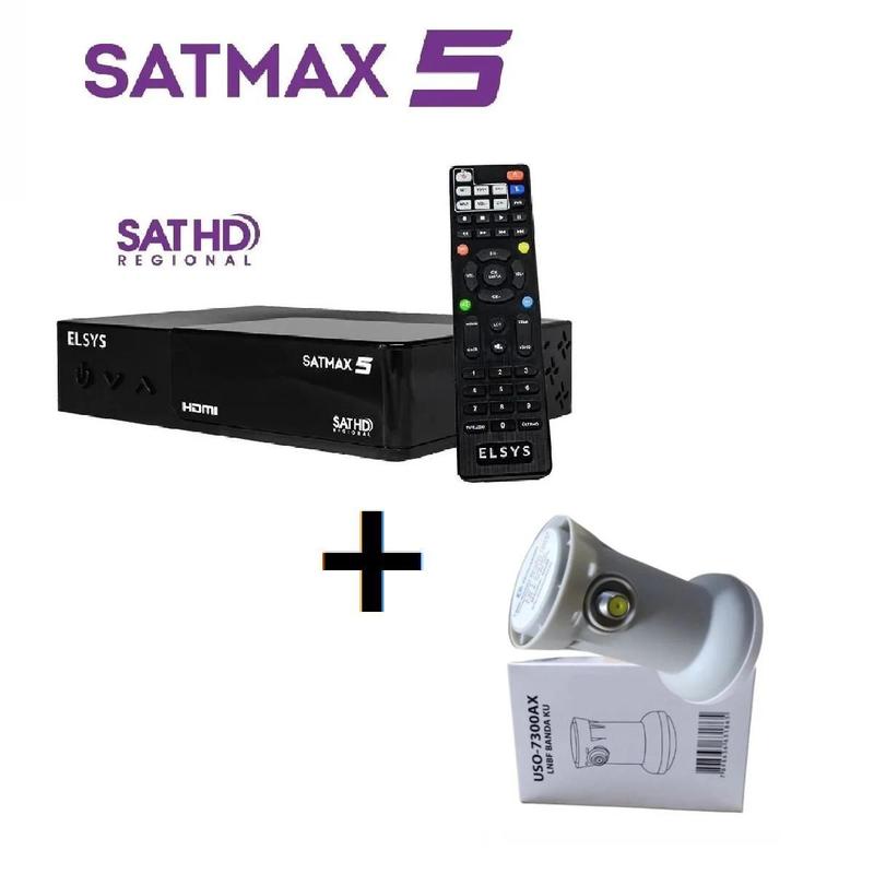 Receptor Satmax 5 Elsys+ LNBF simples - Receptor - Magazine Luiza