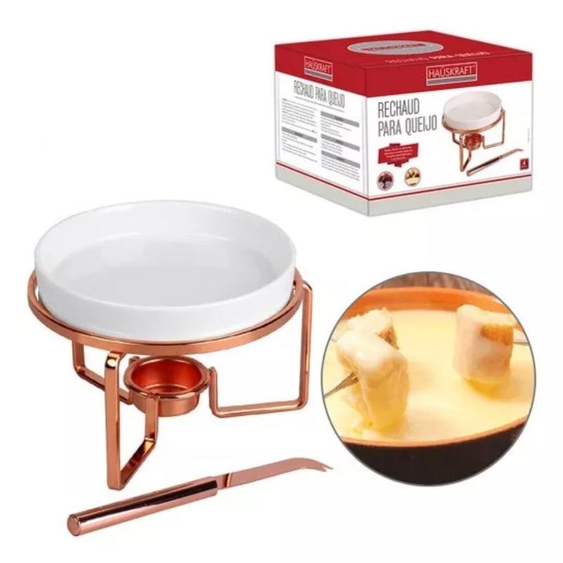 Rechaud Cerâmico Para Queijos Com Faca E Suporte 4 Peças - HausKraft ...