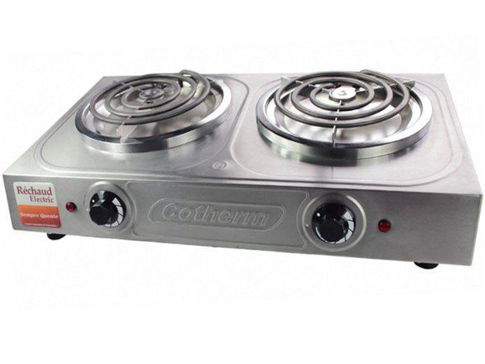 Rechaud Elétrico Duplo 2 Bocas 2000W Inox - Cotherm Profissional - 2472 ...